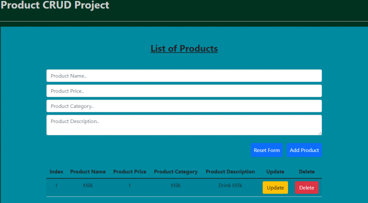 Product Crud Project With Json In Javascript Free Source Code Sourcecodester